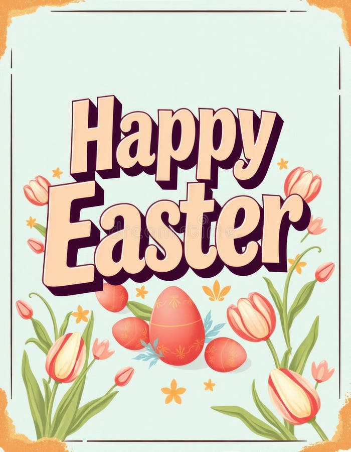 Simple and Modern Easter Typography Design. Minimalist Holiday Poster ...