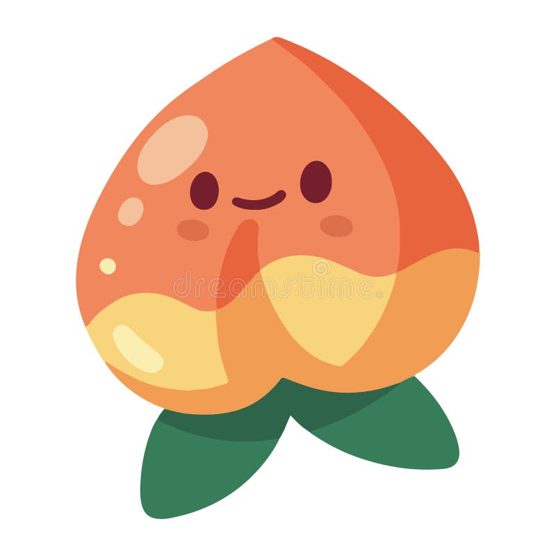 Clean and Modern Flat Vector Illustration of a Peach Fruit Stock ...