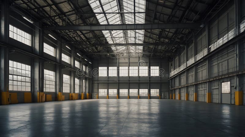 Clean and Modern Icon of an Industrial Warehouse with Basic Structure ...