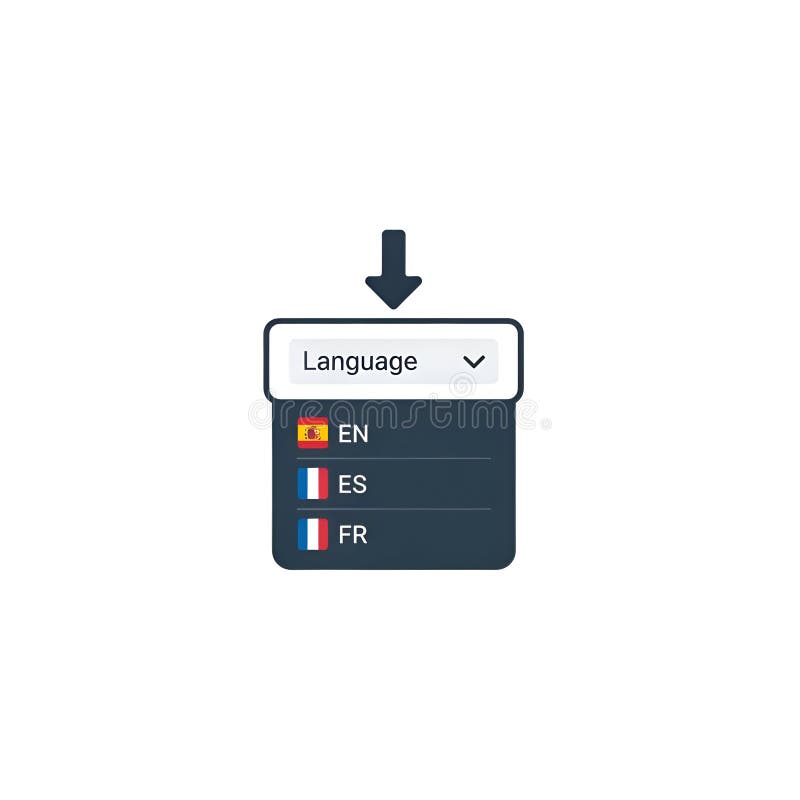 Language Selection Interface Icon Stock Vector - Illustration of french ...
