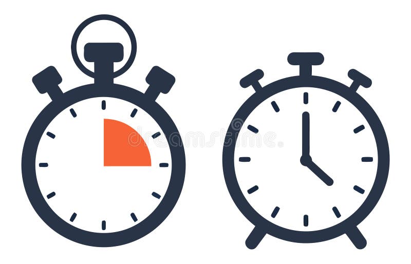 Time and Timing Icons: Stopwatch and Clock Stock Illustration ...