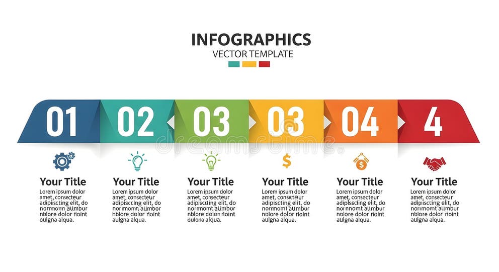 Modern Infographic Template with Numbered Steps and Icons Stock ...
