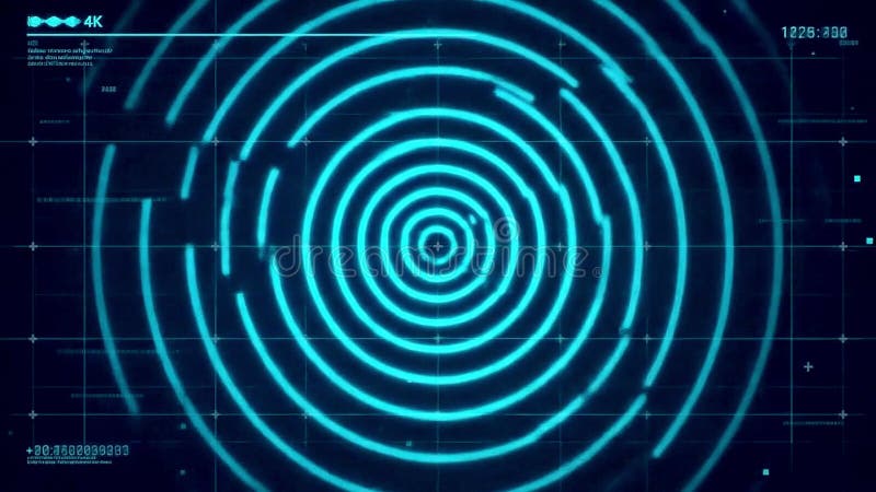 Abstract Sonar Waves Scanning Animation Loop Stock Footage - Video of ...