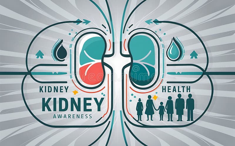 Clean and Modern Kidney Health Awareness Background Stock Illustration ...