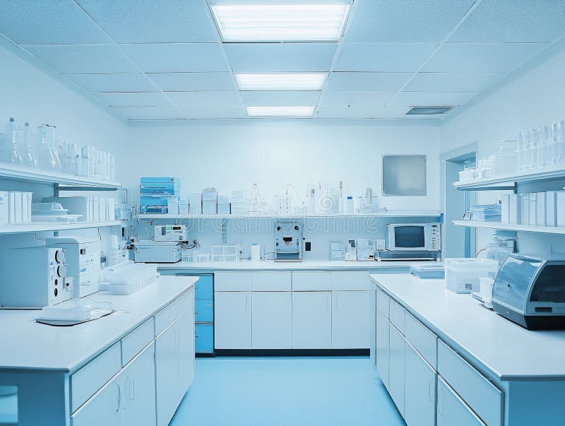 Clean Modern Laboratory Interior Design with Scientific Equipment Stock ...