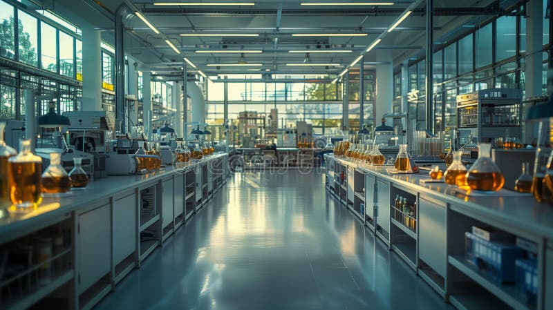 Modern High-Tech Laboratory Implementing Eco-Friendly Practices Stock ...