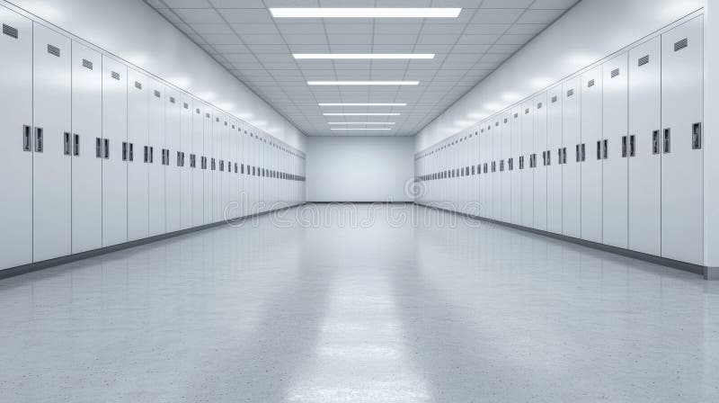 Clean and Modern Locker Space with Simple Lines Stock Illustration ...