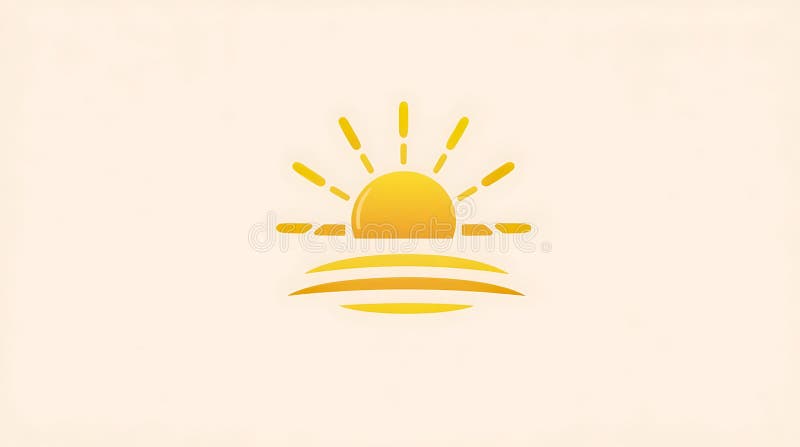 Minimalist Sunrise Logo: Abstract Sun and Water Icon Generative AI ...