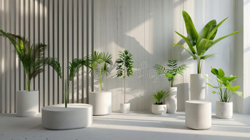 Clean and Modern Plant Setup in a Repetitive Pattern Stock Illustration ...