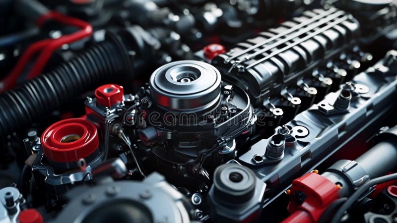 Clean Modern Powerful Car Engine Showing Inner Parts Stock Footage ...