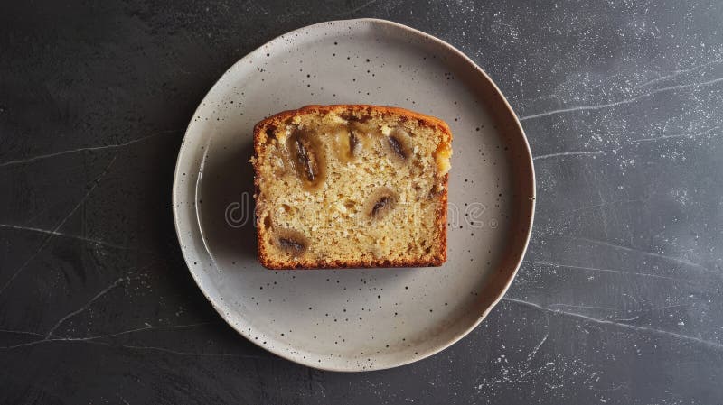 Clean and Modern Presentation of a Slice of Banana Bread on a Plate ...