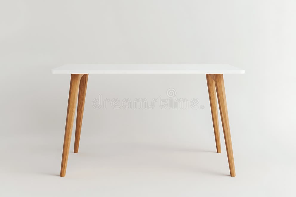 Modern White Table with Light Wood Legs Minimalist Furniture Design for ...