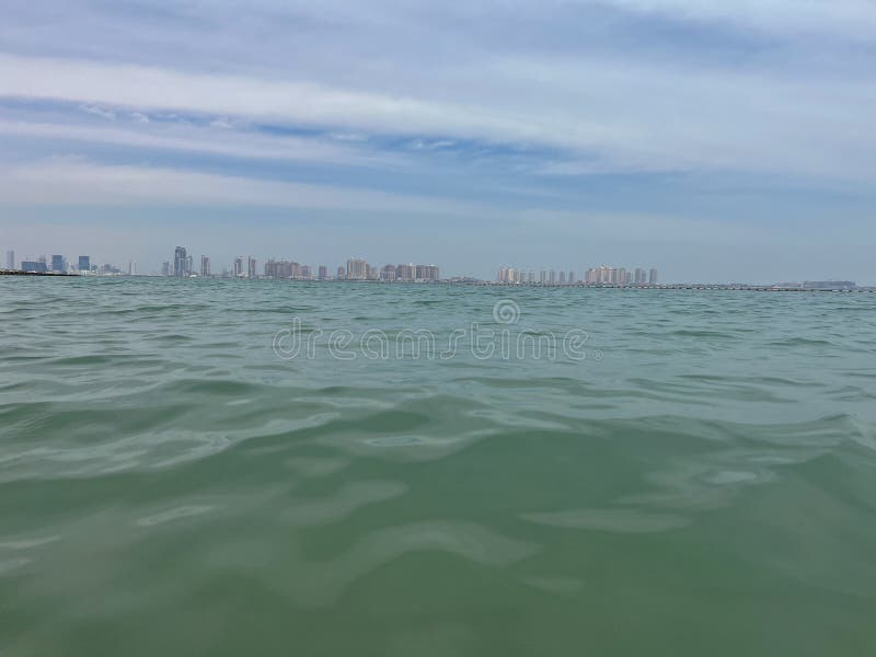 Clean and Modern Sandy Beach in Doha Stock Photo - Image of modern ...