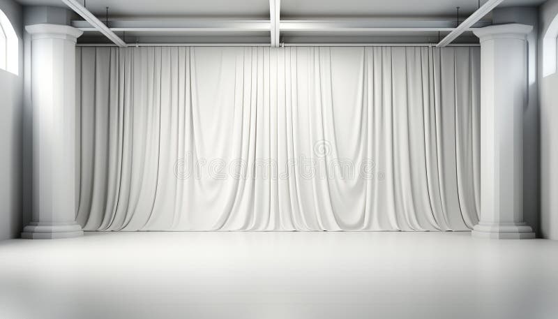 Clean Modern Stage Theater Backdrop with Bright Spotlight and Empty ...