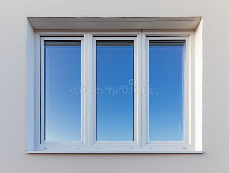 Modern Triple-Pane Window on White Wall Stock Photo - Image of home ...