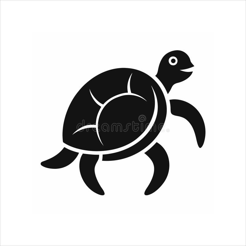 Simple Turtle Vector Icon for Logos and Designs Stock Illustration ...