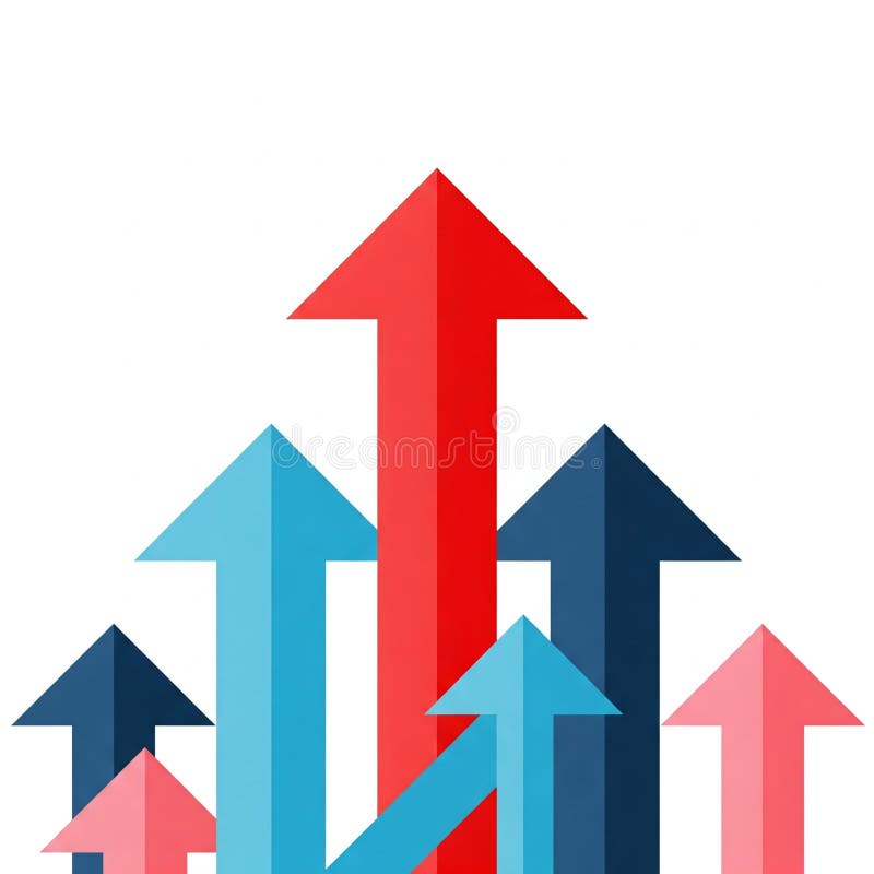Vector Illustration of Multiple Upward Arrows in Varying Sizes and ...