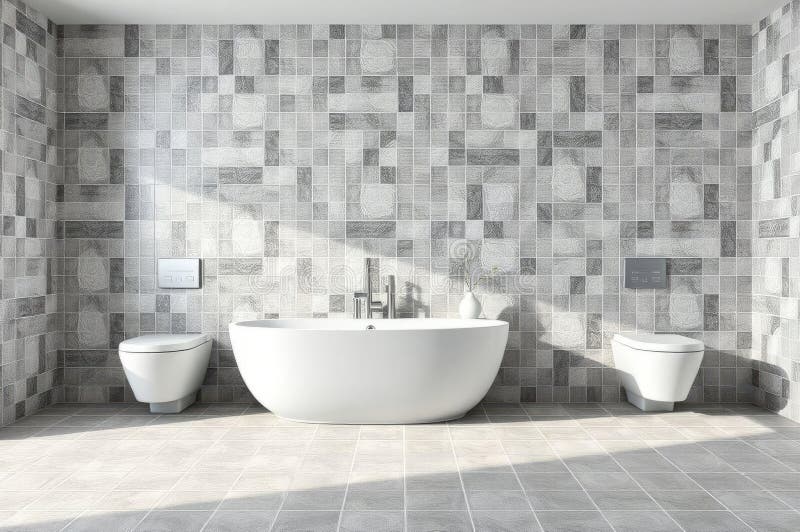 Grey Ceramic Tile Grid Pattern Stock Illustration - Illustration of ...