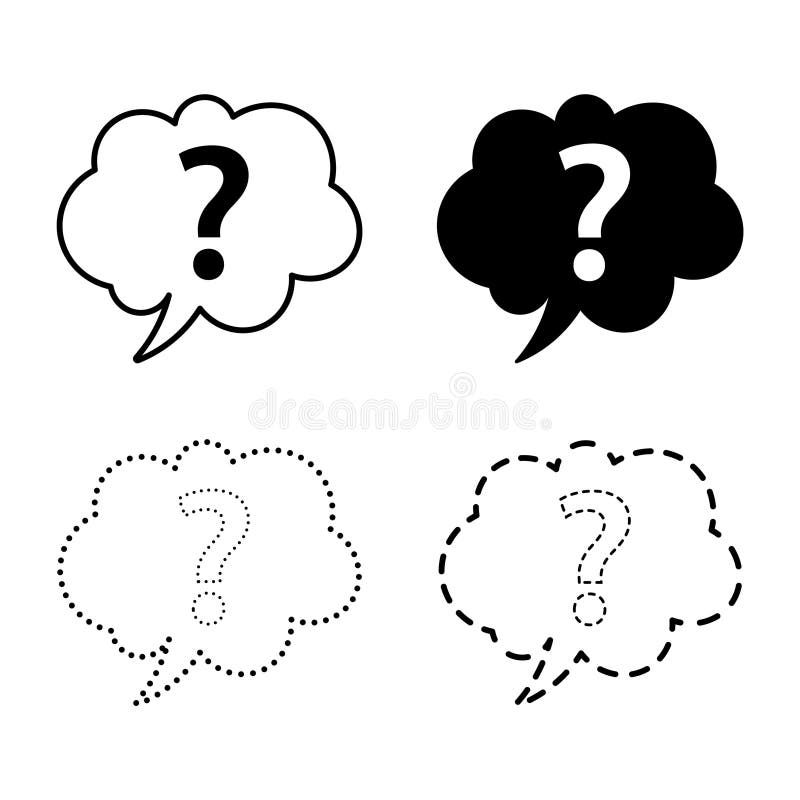 Speech Bubble Question Mark Icons Set Vector Illustration Stock Vector ...