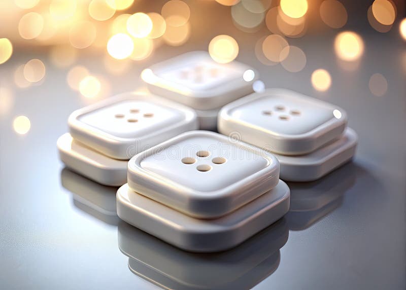 Clean and Modern Website Design White Rounded Square Buttons on a Gray ...