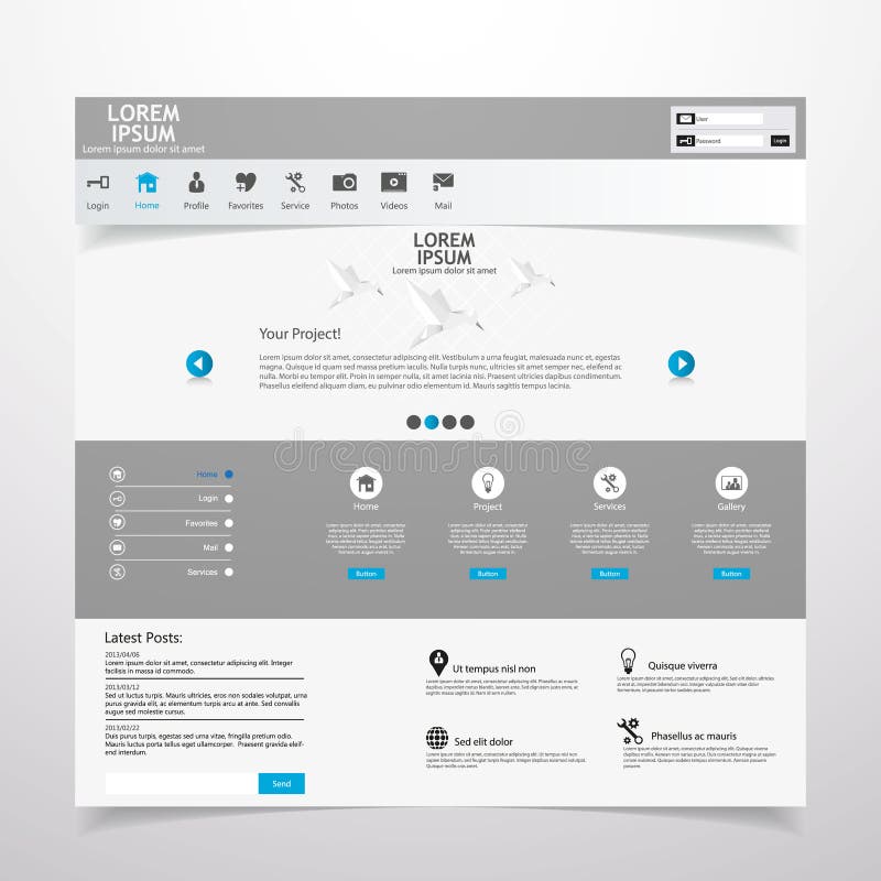 Clean Modern Website Template Stock Vector - Illustration of creative ...