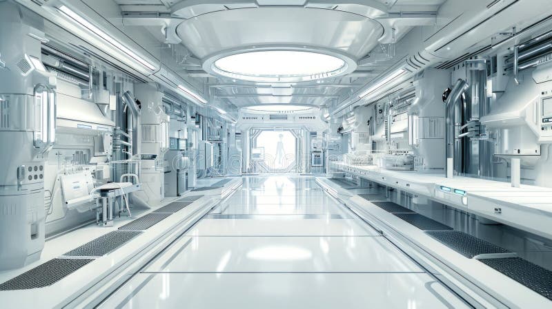 Clean Modern White Technology Laboratory Stock Image - Image of ...