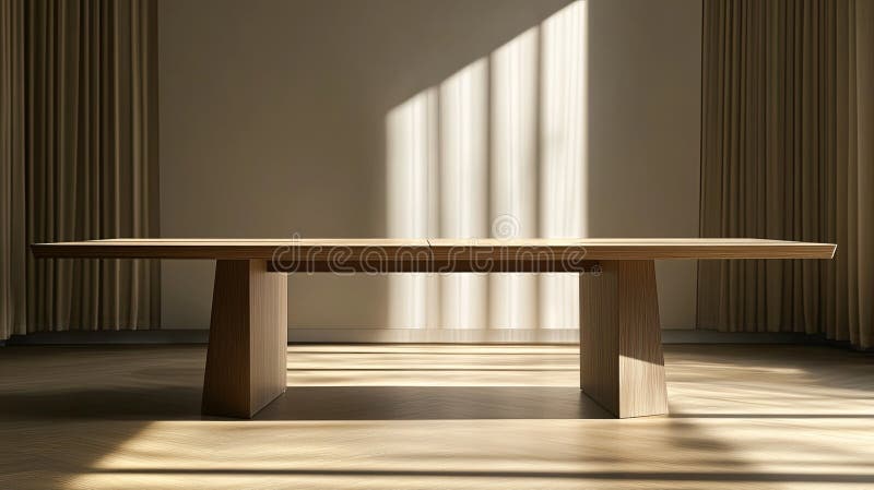 A Clean Modular Dining Table Styled in a Minimalist Dining Room Stock ...