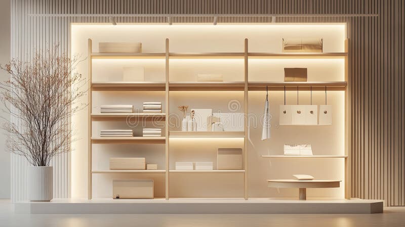 A Clean Modular Shelving Unit Styled for Small Retail Spaces in Stock ...