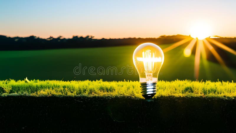 Clean Natural Energy Theme stock illustration. Illustration of greenery ...