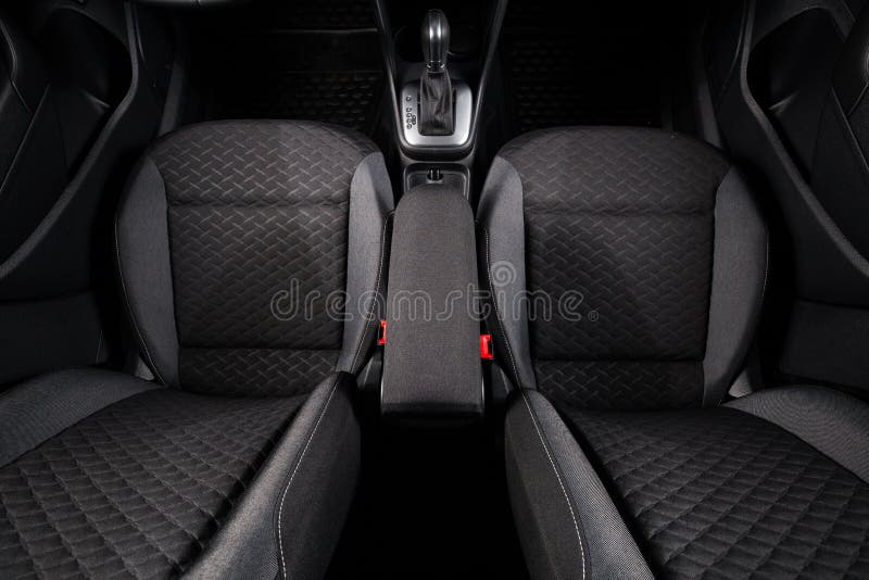 New Car Inside. Clean Car Interior. Black Back Seats in Sedan Stock ...