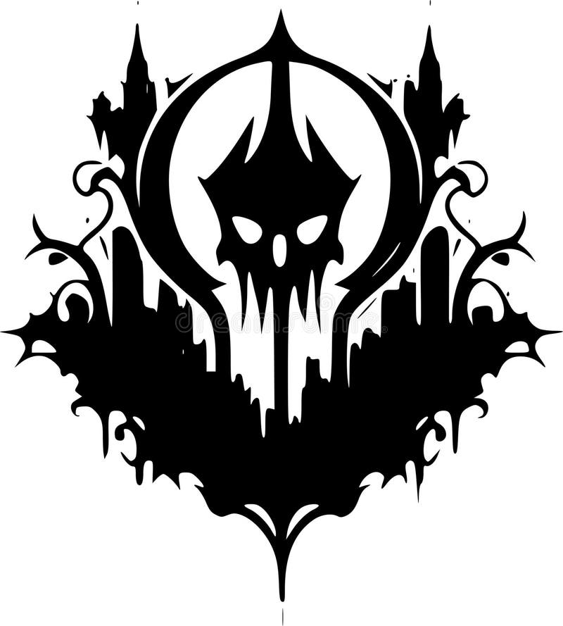 Gothic - Black and White Isolated Icon - Vector Illustration Stock ...