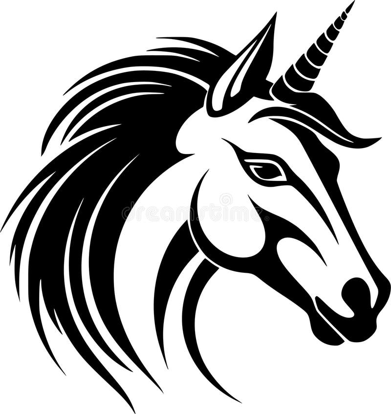 Unicorn - Minimalist and Flat Logo - Vector Illustration Stock Vector ...
