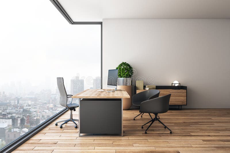 Clean office interior stock illustration. Illustration of decorative ...