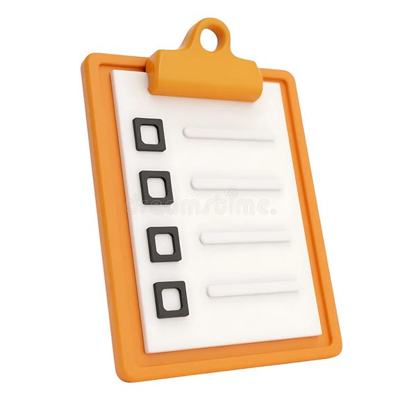 Orange Checklist Clipboard on White Ready To Plan Your Tasks Stock ...
