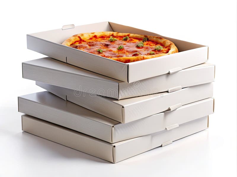 A Clean and Orderly Stack of Pizza Boxes Studio Food Photography ...