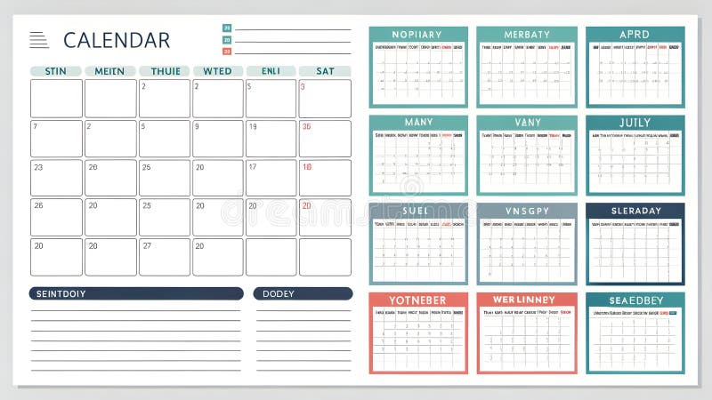 Modern Calendar Design Template Vector Stock Illustration ...