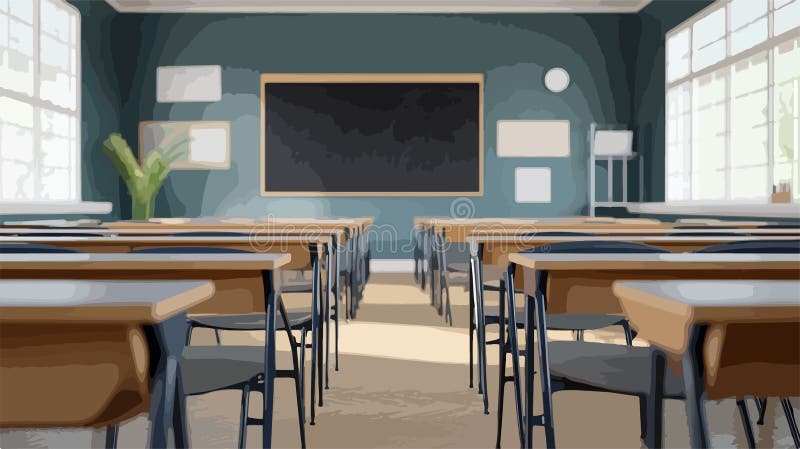 Clean and Organized Empty Elementary School Classroom Interior Stock ...