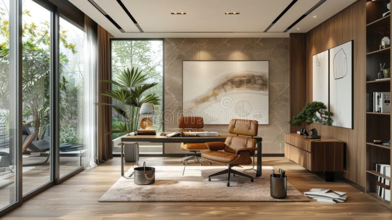 Minimalist Home Office, a Clean and Organized Home Office, Featuring a ...