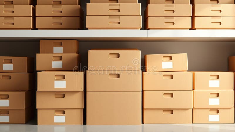 Clean Organized Retail Mockup Stacked Boxes for ECommerce Product ...