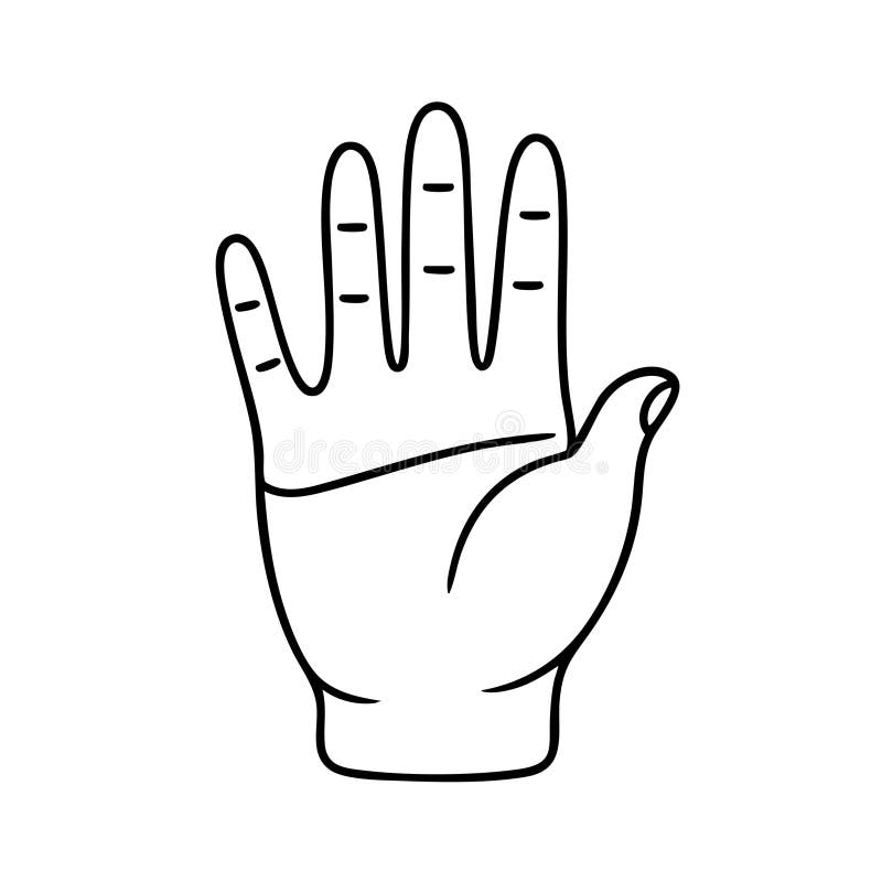 Clean Outline Drawing of a Hand Minimalistic Design for Coloring Page ...