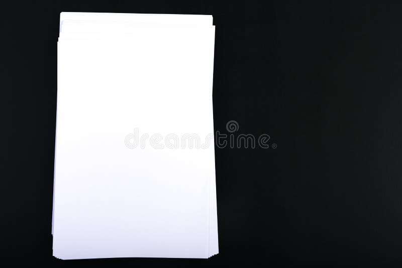 Clean Paper, Overload of Paperwork on Black Background. Mockup Stock ...