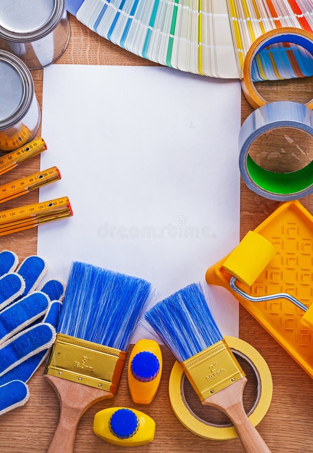 Clean Paper with Set of Repair Objects and Pantone Stock Photo - Image ...