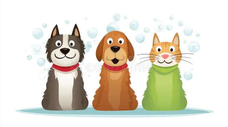 Clean Pets: AI Generated Illustration Stock Illustration - Illustration ...