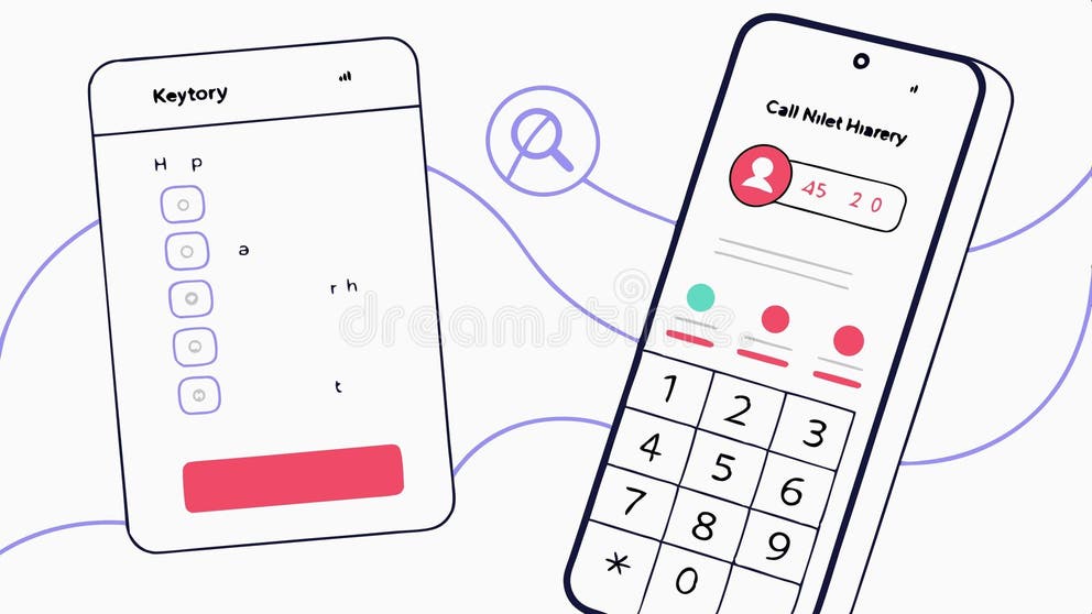Phone Dial Pad Ui Vector Interface Design For Mobile App And Contact Themes Vector Design