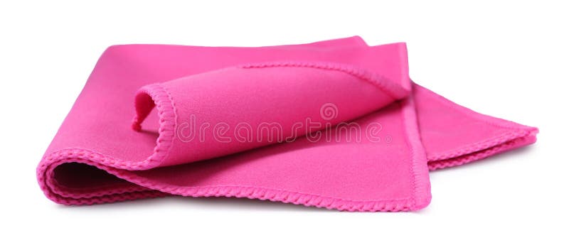 Clean Pink Microfiber Cloth on White Stock Photo - Image of crumpled ...