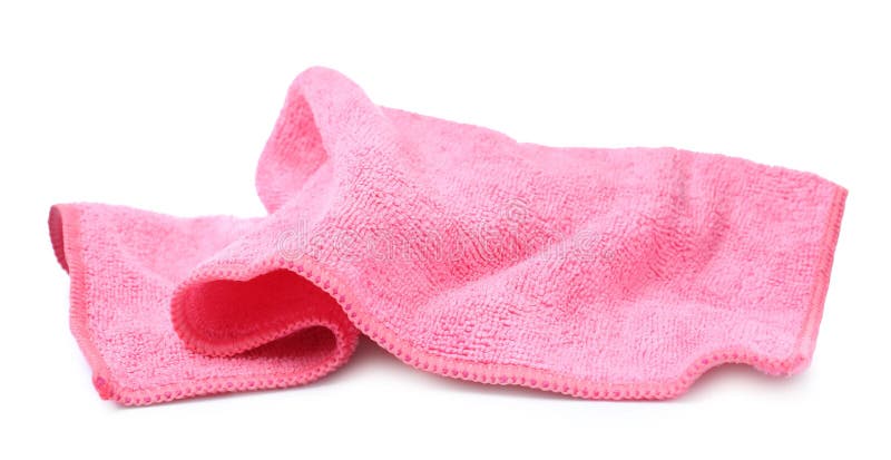Clean Pink Microfiber Cloth on White Stock Photo - Image of crumpled ...
