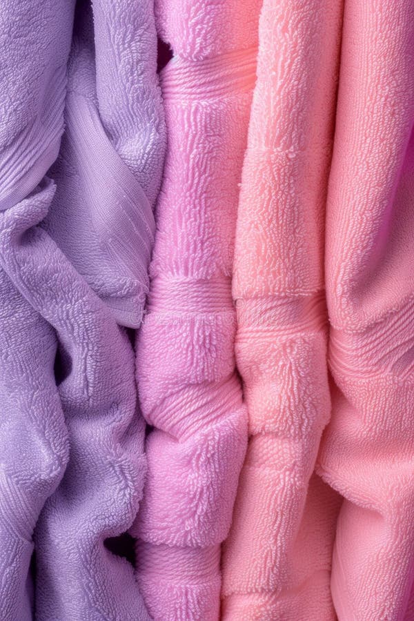Clean Pink and Purple Towels Stock Image - Image of laundry, clean ...