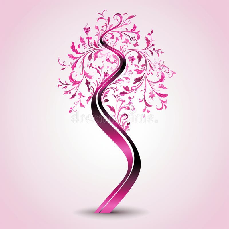Clean Pink Ribbon on Flawless White Stock Illustration - Illustration ...