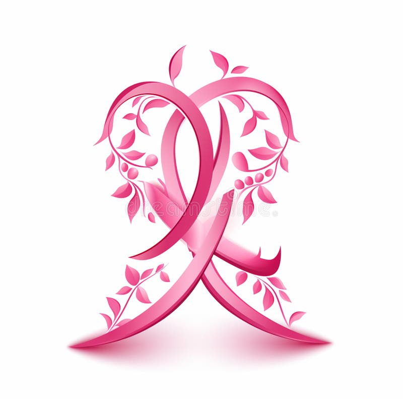 Clean Pink Ribbon Hanging on Subtle White Background Stock Illustration ...