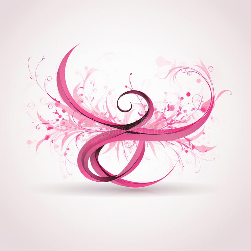 Clean Pink Ribbon Hanging on Subtle White Background Stock Illustration ...